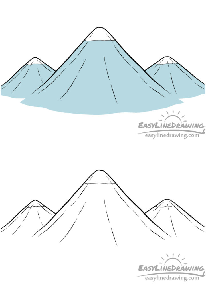 25 Easy Mountain Drawing Ideas - How to Draw a Mountain