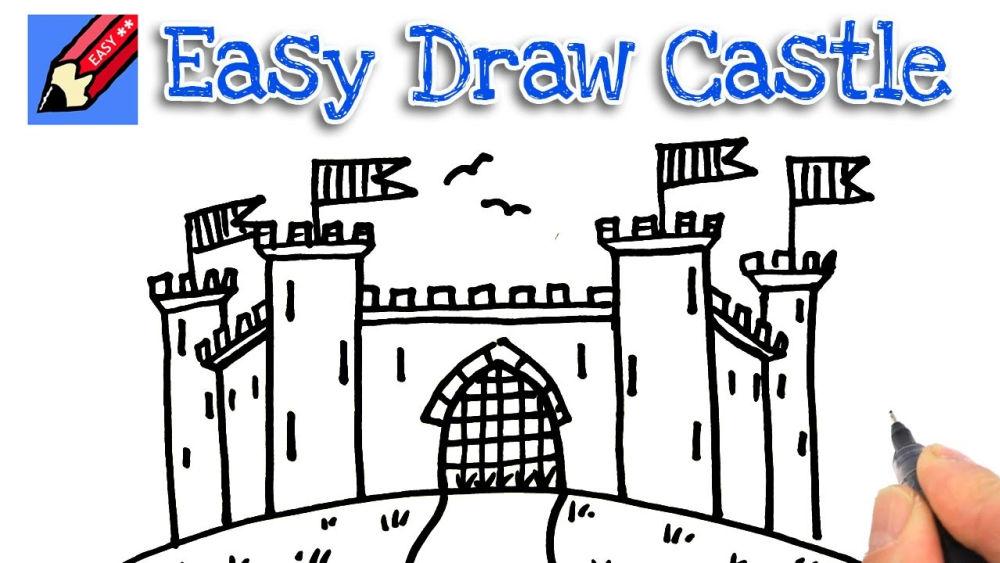 25 Easy Castle Drawing Ideas - How to Draw a Castle