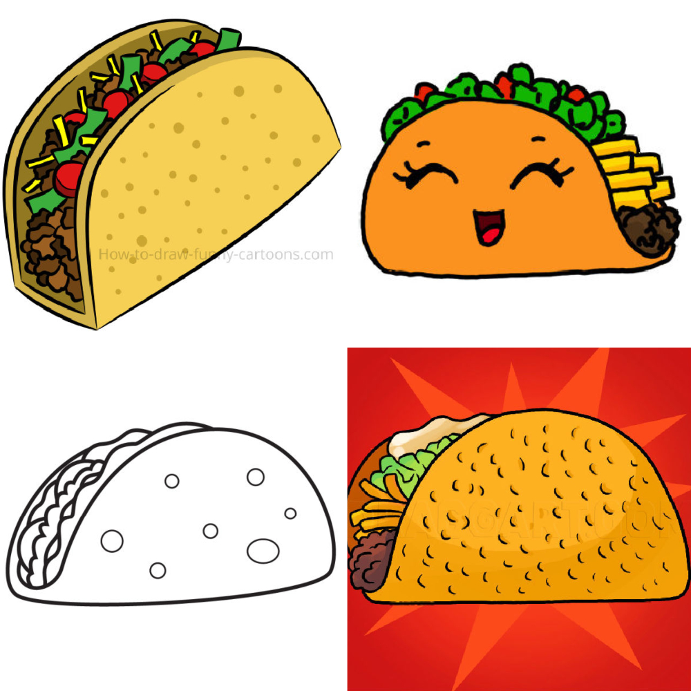 Taco Drawing - Step by Step Instructions - Blitsy