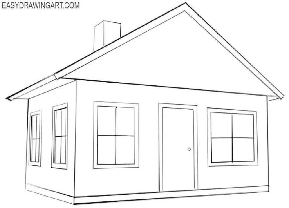 25 Easy House Drawing Ideas - How to Draw a House