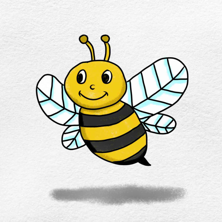 25 Cute Bee Drawing Ideas - How to Draw a Bee - Blitsy