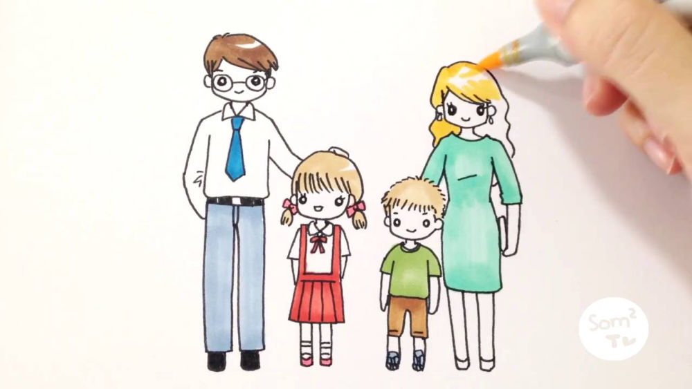 25 Easy Family Drawing Ideas - Cute Family Sketch and Art