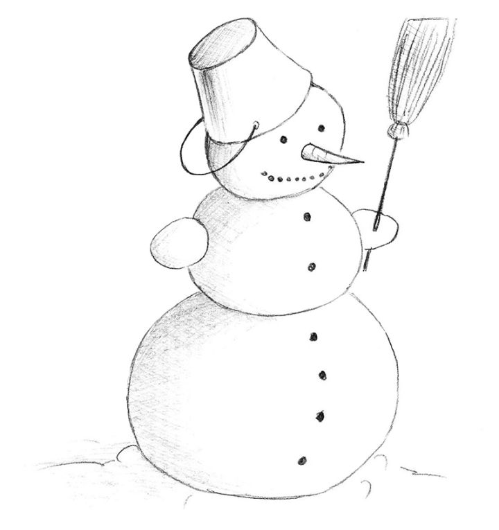 25 Easy Snowman Drawing Ideas - How to Draw a Snowman