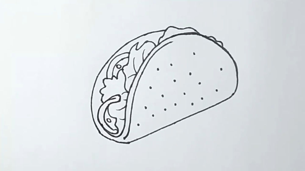 Taco Drawing - Step by Step Instructions - Blitsy
