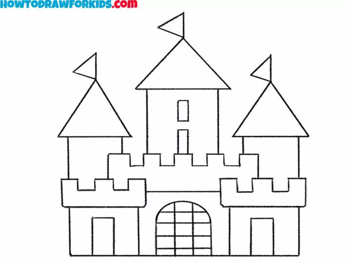 25 Easy Castle Drawing Ideas - How to Draw a Castle