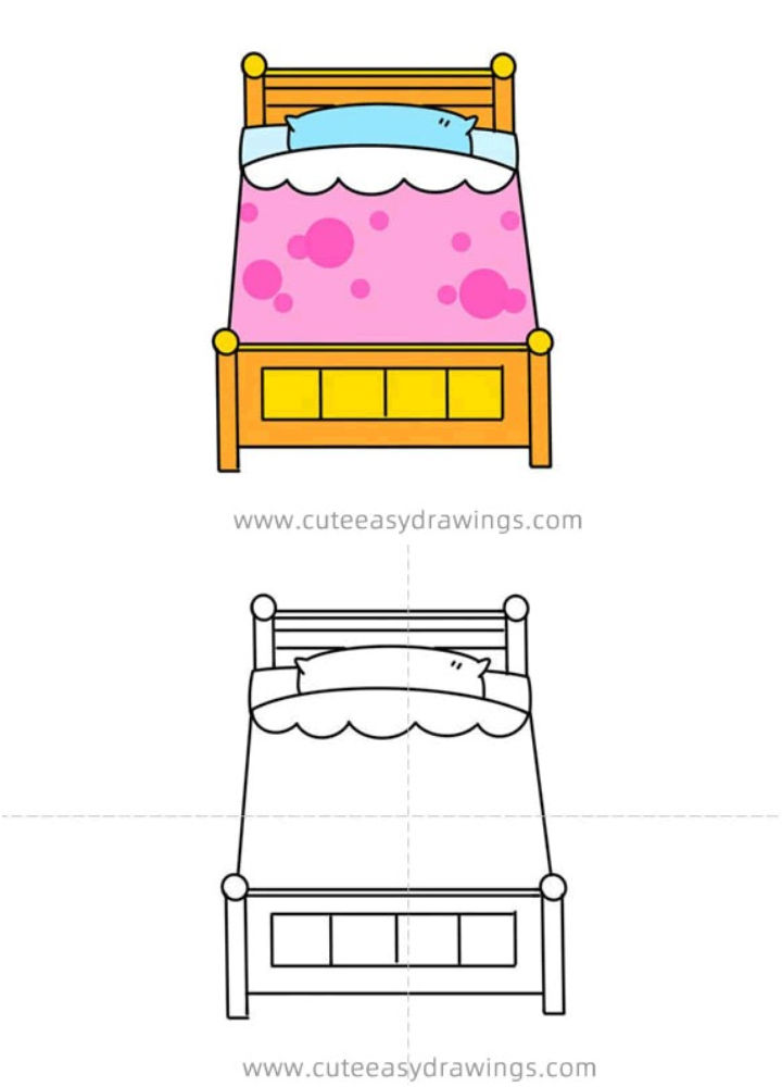 25 Easy Bed Drawing Ideas - How to Draw a Bed