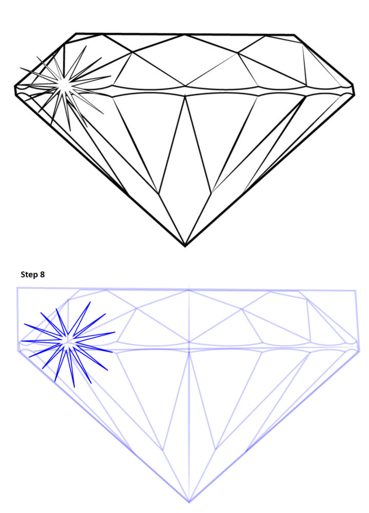 25 Easy Diamond Drawing Ideas - How to Draw