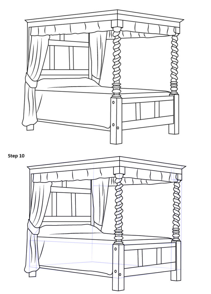 25 Easy Bed Drawing Ideas - How to Draw a Bed