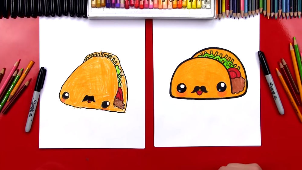 Taco Drawing - Step by Step Instructions - Blitsy