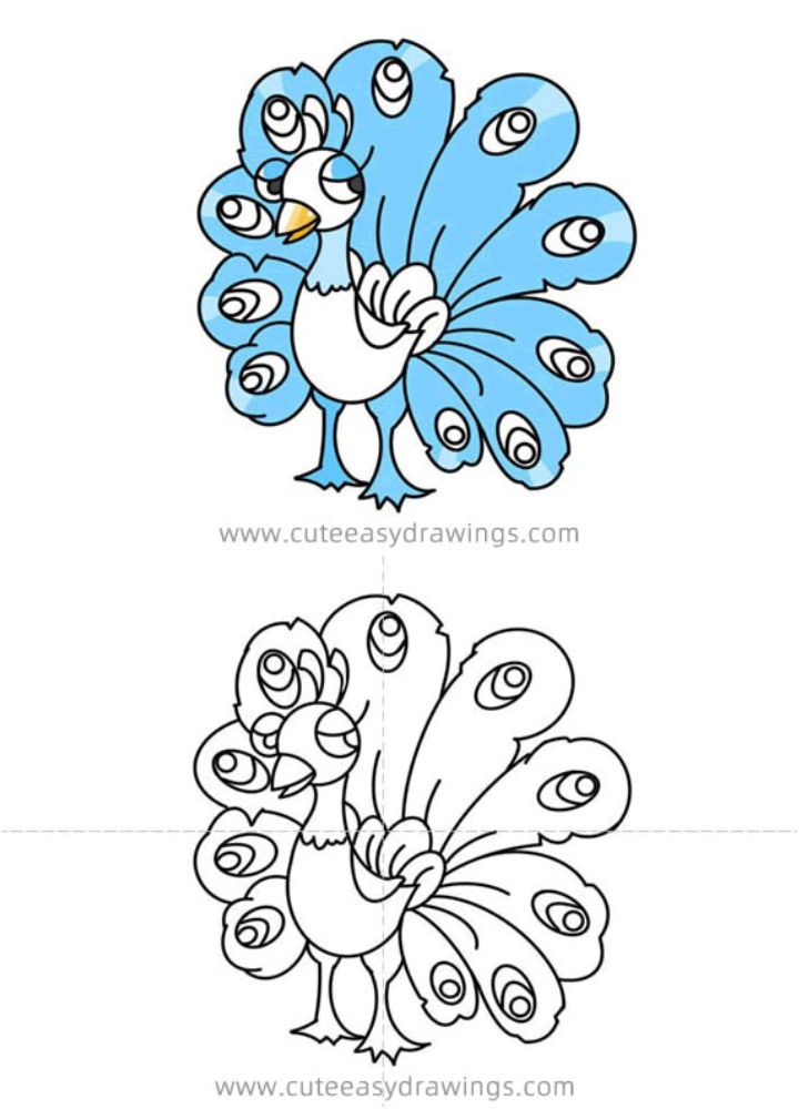 25 Easy Peacock Drawing Ideas - How to Draw Peacock