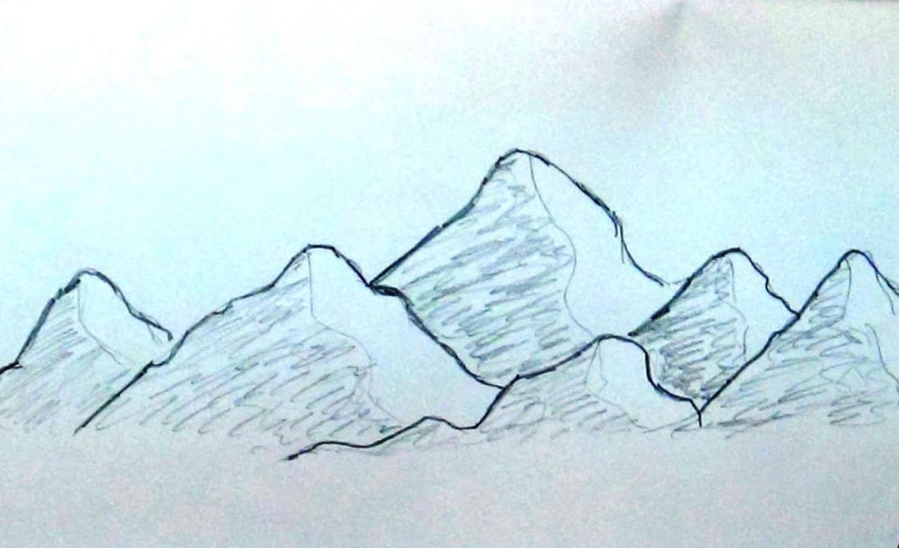 25 Easy Mountain Drawing Ideas - How to Draw a Mountain
