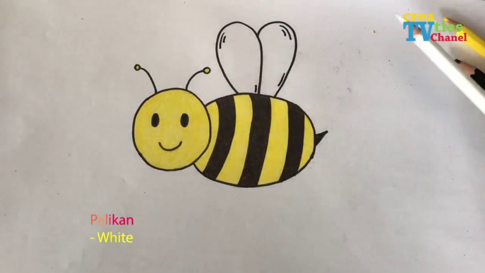 25 Cute Bee Drawing Ideas - How to Draw a Bee - Blitsy