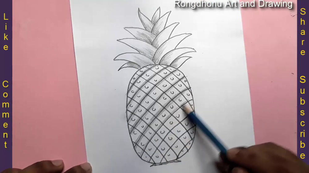25 Easy Pineapple Drawing Ideas - How to Draw a Pineapple