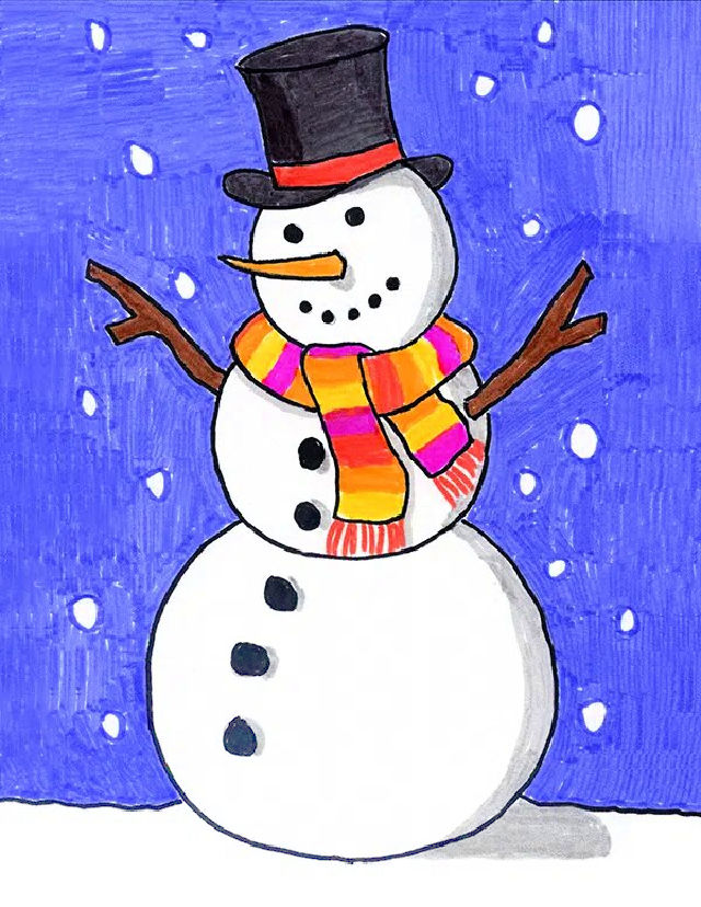 25 Easy Snowman Drawing Ideas - How to Draw a Snowman