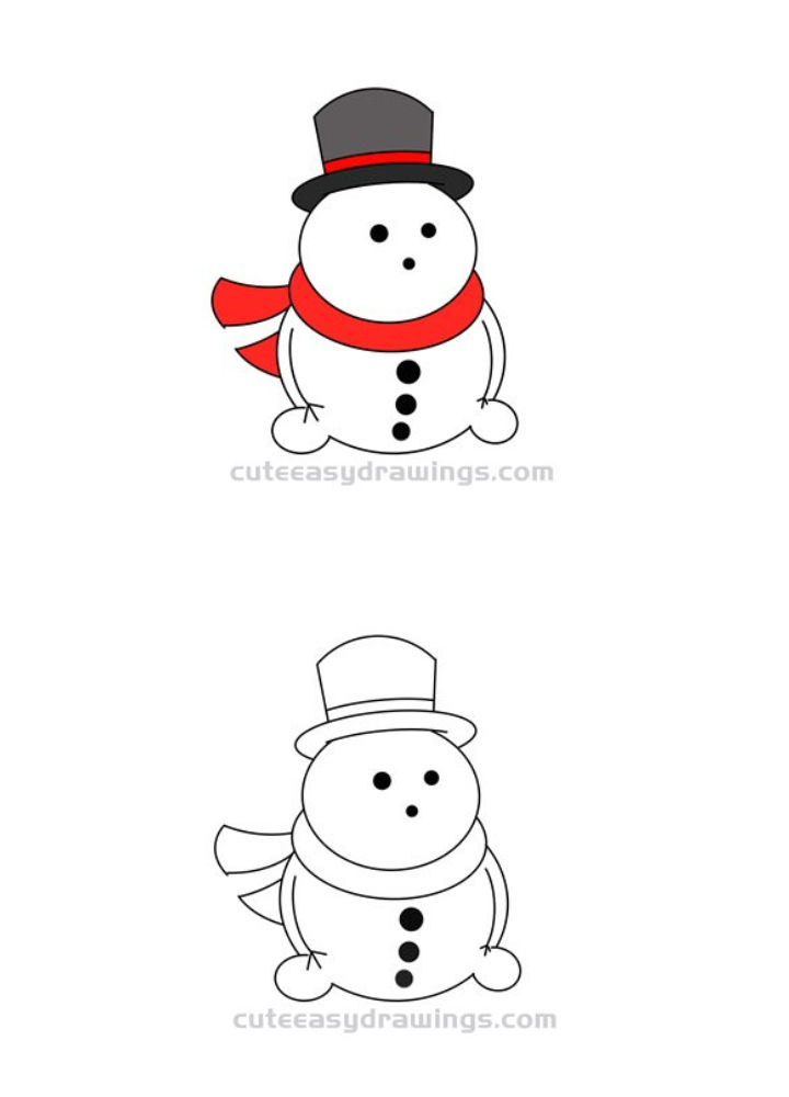 25 Easy Snowman Drawing Ideas - How to Draw a Snowman