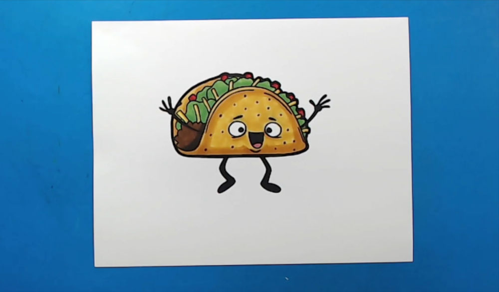 Taco Drawing - Step by Step Instructions - Blitsy