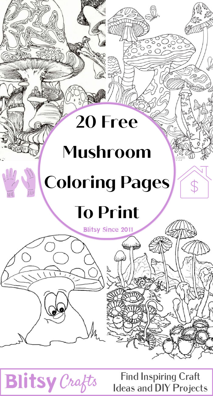 20 Free Mushroom Coloring Pages for Kids and Adults
