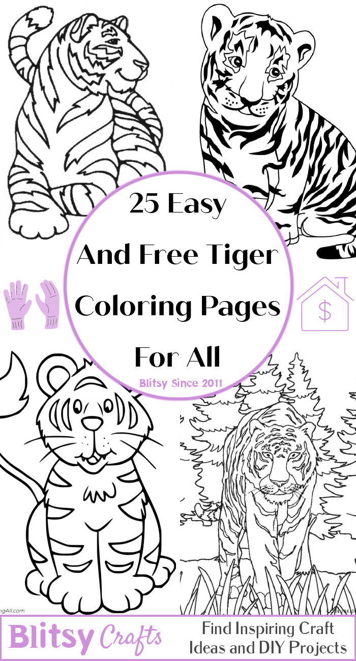 25 Free Tiger Coloring Pages for Kids and Adults - Blitsy
