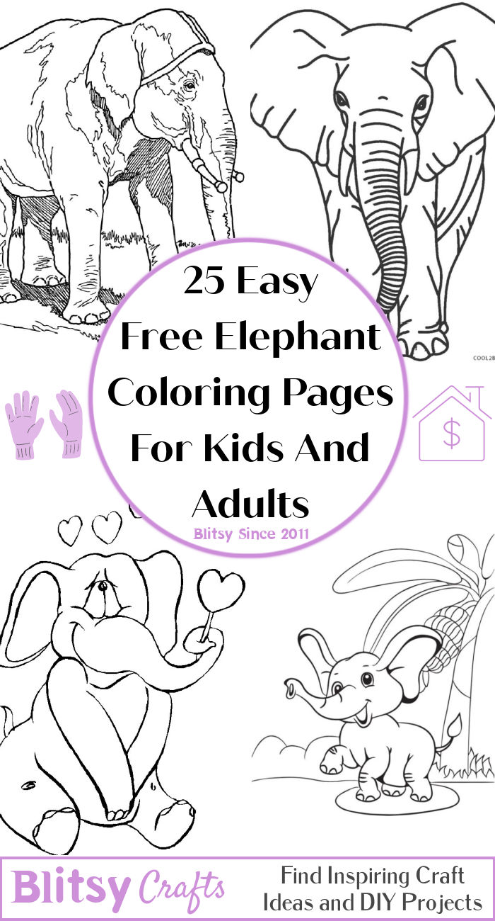 25 Free Elephant Coloring Pages for Kids and Adults