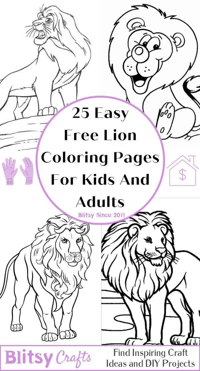 25 Free Lion Coloring Pages for Kids and Adults - Blitsy