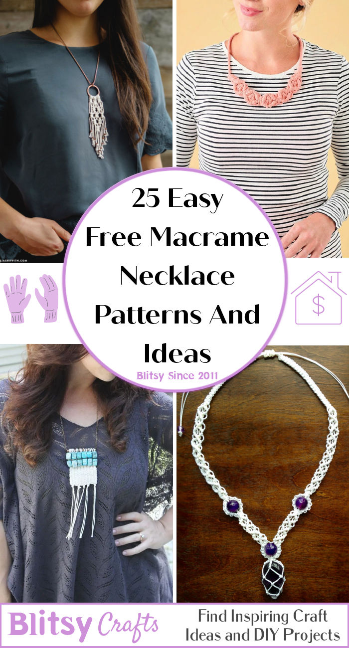 25 Free Macrame Necklace Patterns for Beginners - Blitsy