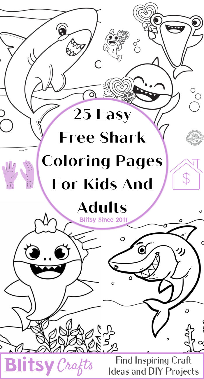 25 Free Shark Coloring Pages for Kids and Adults