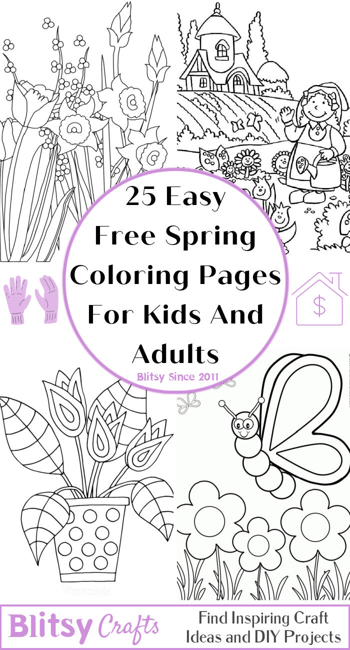 25 Free Spring Coloring Pages for Kids and Adults