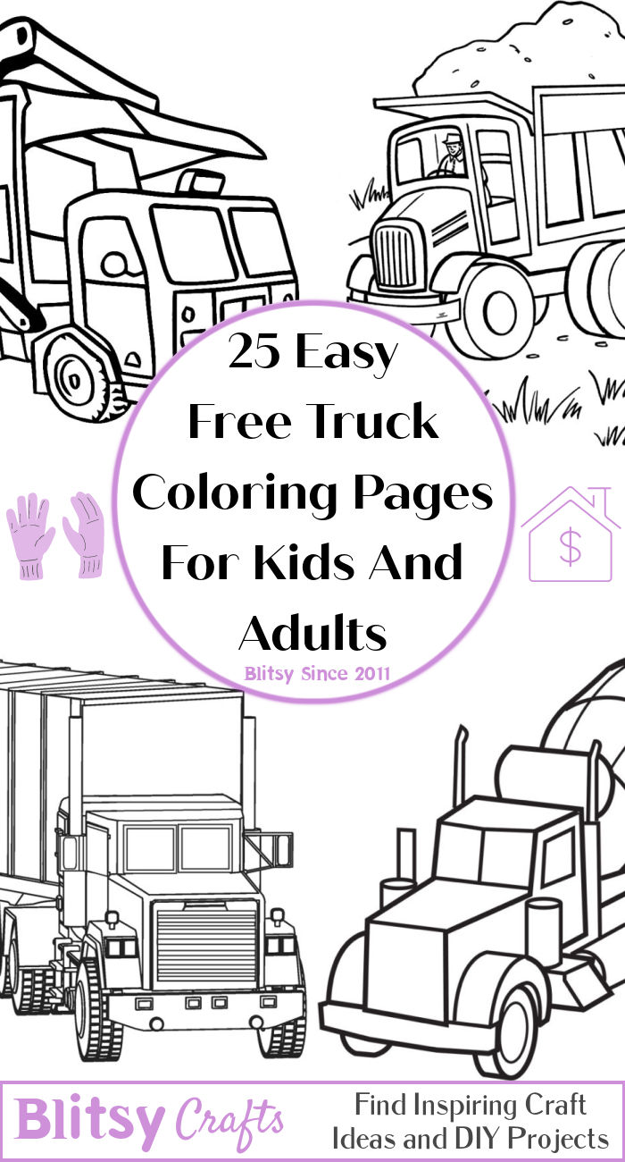 25 Free Truck Coloring Pages for Kids and Adults - Blitsy
