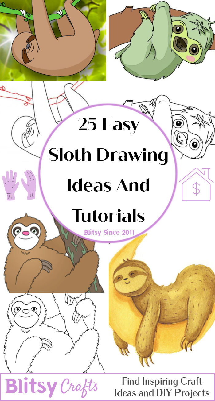 25 Easy Sloth Drawing Ideas - How to Draw a Sloth