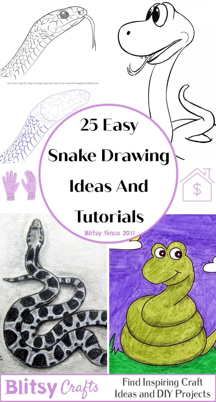 25 Easy Snake Drawing Ideas - How to Draw a Snake - Blitsy