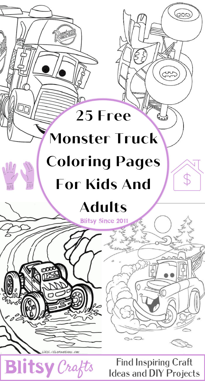 25 Free Monster Truck Coloring Pages for Kids and Adults