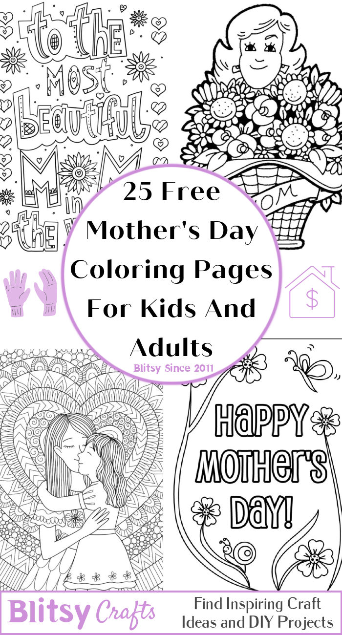 25 Free Mother's Day Coloring Pages for Kids and Adults