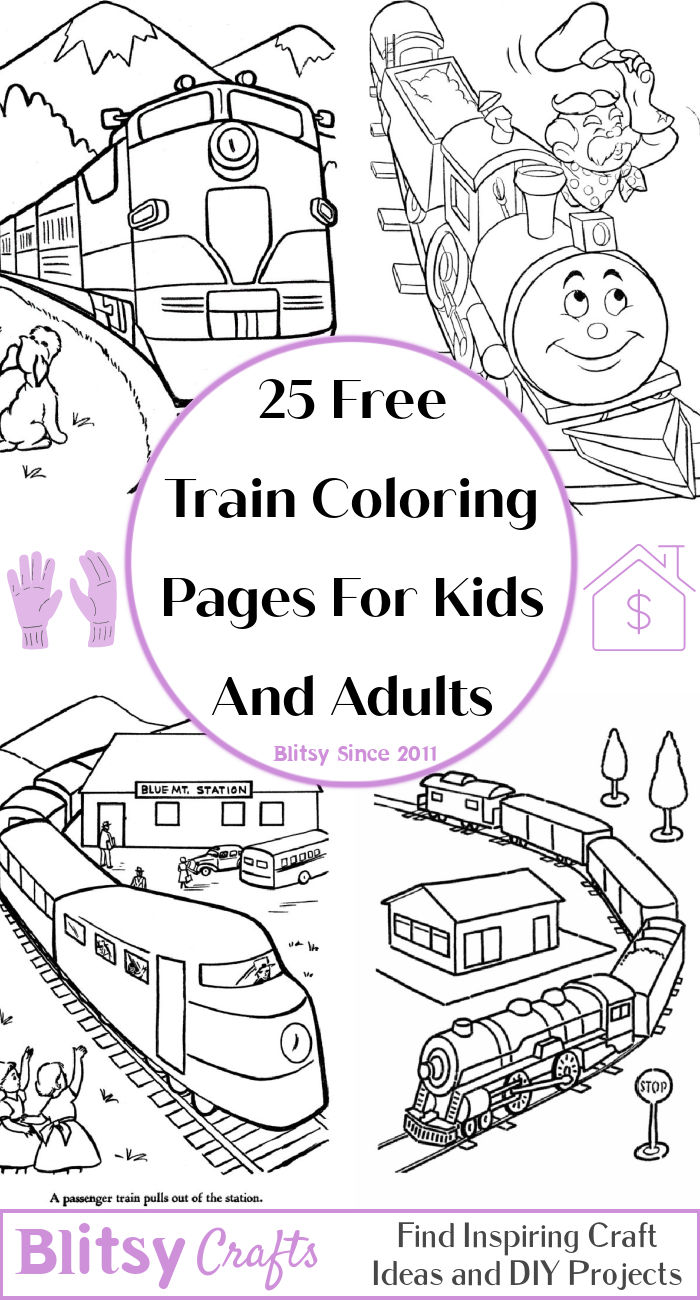 25 Free Train Coloring Pages for Kids and Adults - Blitsy