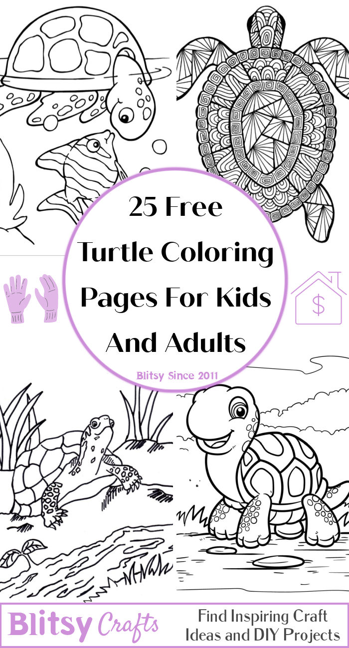 25 Free Turtle Coloring Pages for Kids and Adults