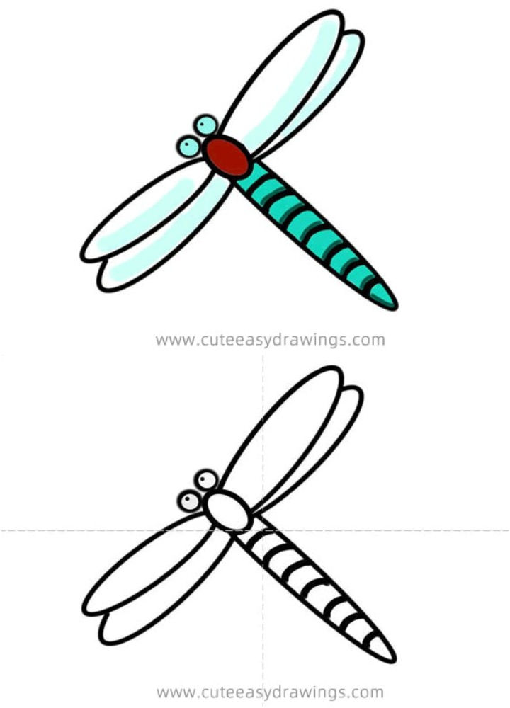 25 Easy Dragonfly Drawing Ideas - How to Draw