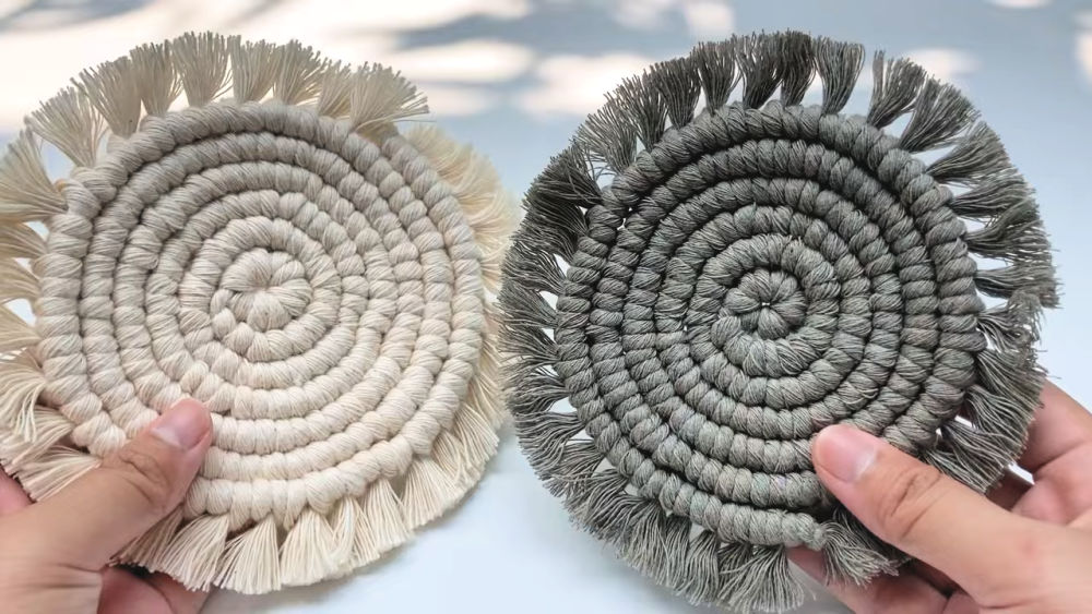 DIY Macrame Coasters: How to Make a Macrame Coaster - Blitsy