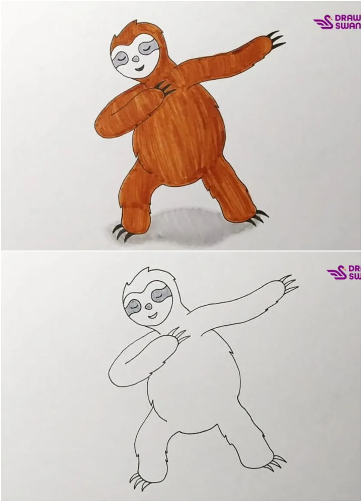 25 Easy Sloth Drawing Ideas - How to Draw a Sloth