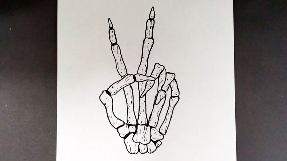 20 Skeleton Hand Drawing Ideas - How to Draw a Skeleton Hand