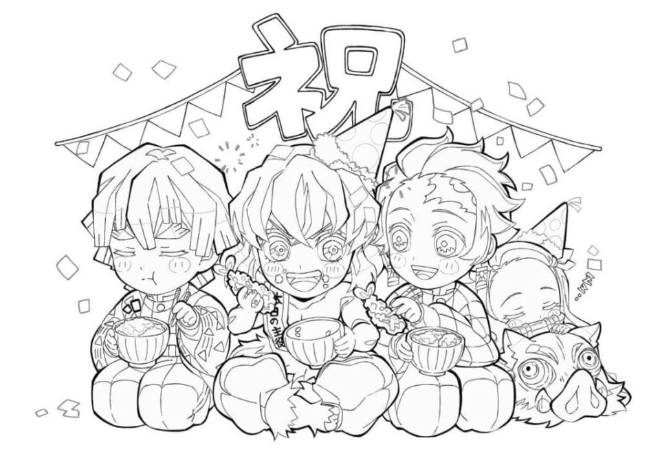 20 Free Demon Slayer Coloring Pages for Kids and Adults