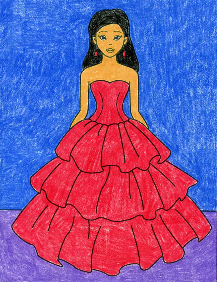30 Easy Dress Drawing Ideas - How to Draw a Dress