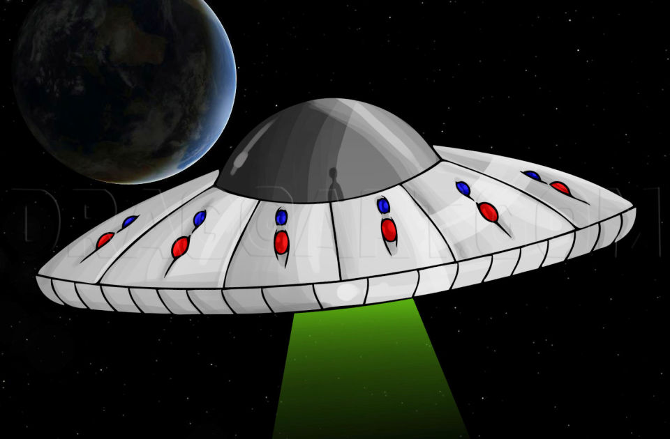 20 Easy UFO Drawing Ideas - How to Draw a UFO
