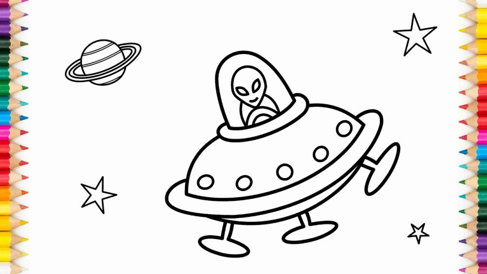 20 Easy UFO Drawing Ideas - How to Draw a UFO