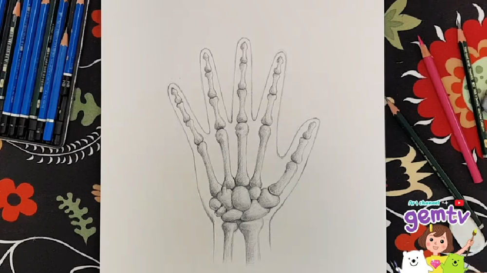 20 Skeleton Hand Drawing Ideas - How to Draw a Skeleton Hand