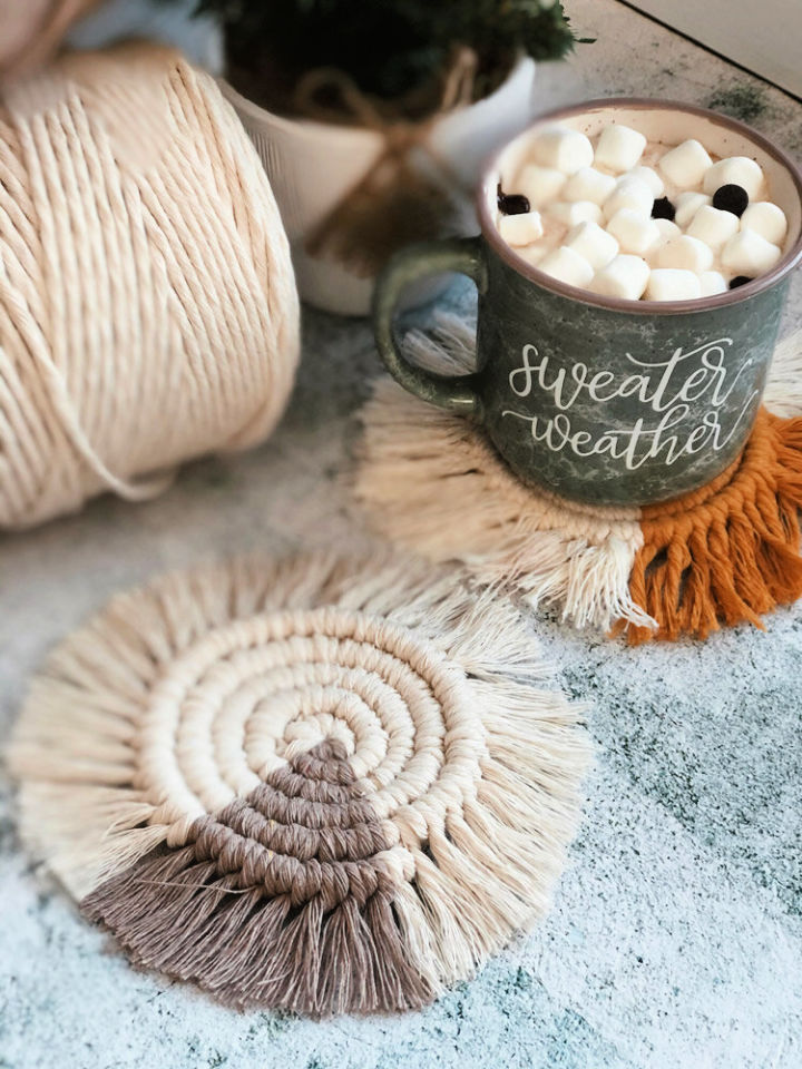 DIY Macrame Coasters: How to Make a Macrame Coaster - Blitsy