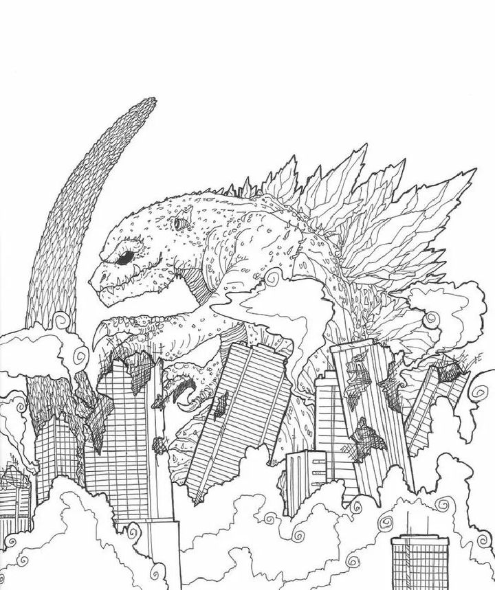 25 Free Godzilla Coloring Pages for Kids and Adults