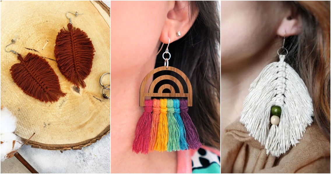 Simple DIY Macrame Earrings - Blitsy