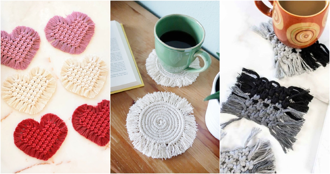 DIY Macrame Coasters: How to Make a Macrame Coaster - Blitsy