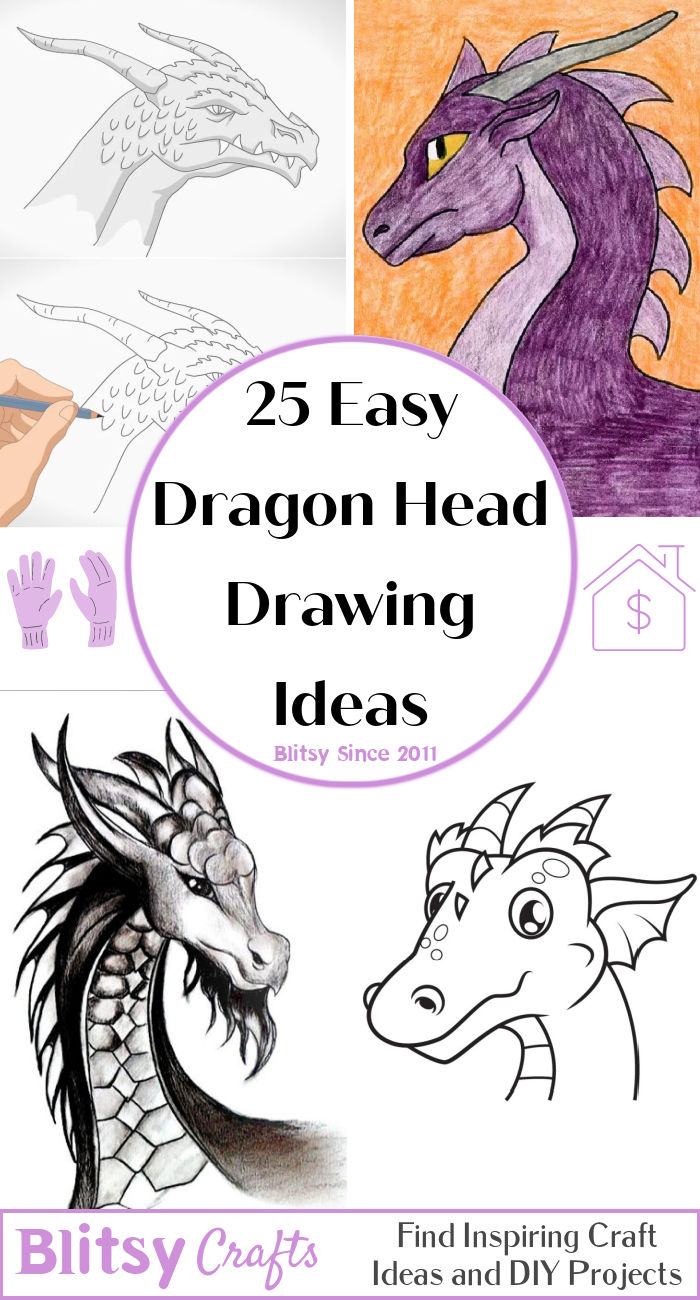 25 Easy Dragon Head Drawing Ideas - How to Draw