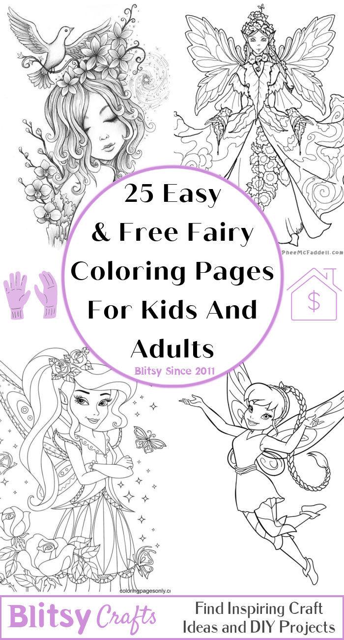 25 Free Fairy Coloring Pages for Kids and Adults