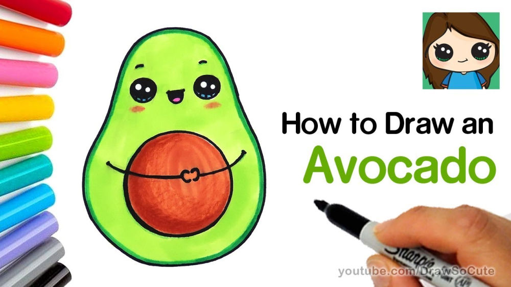 25 Easy Avocado Drawing Ideas - How to Draw